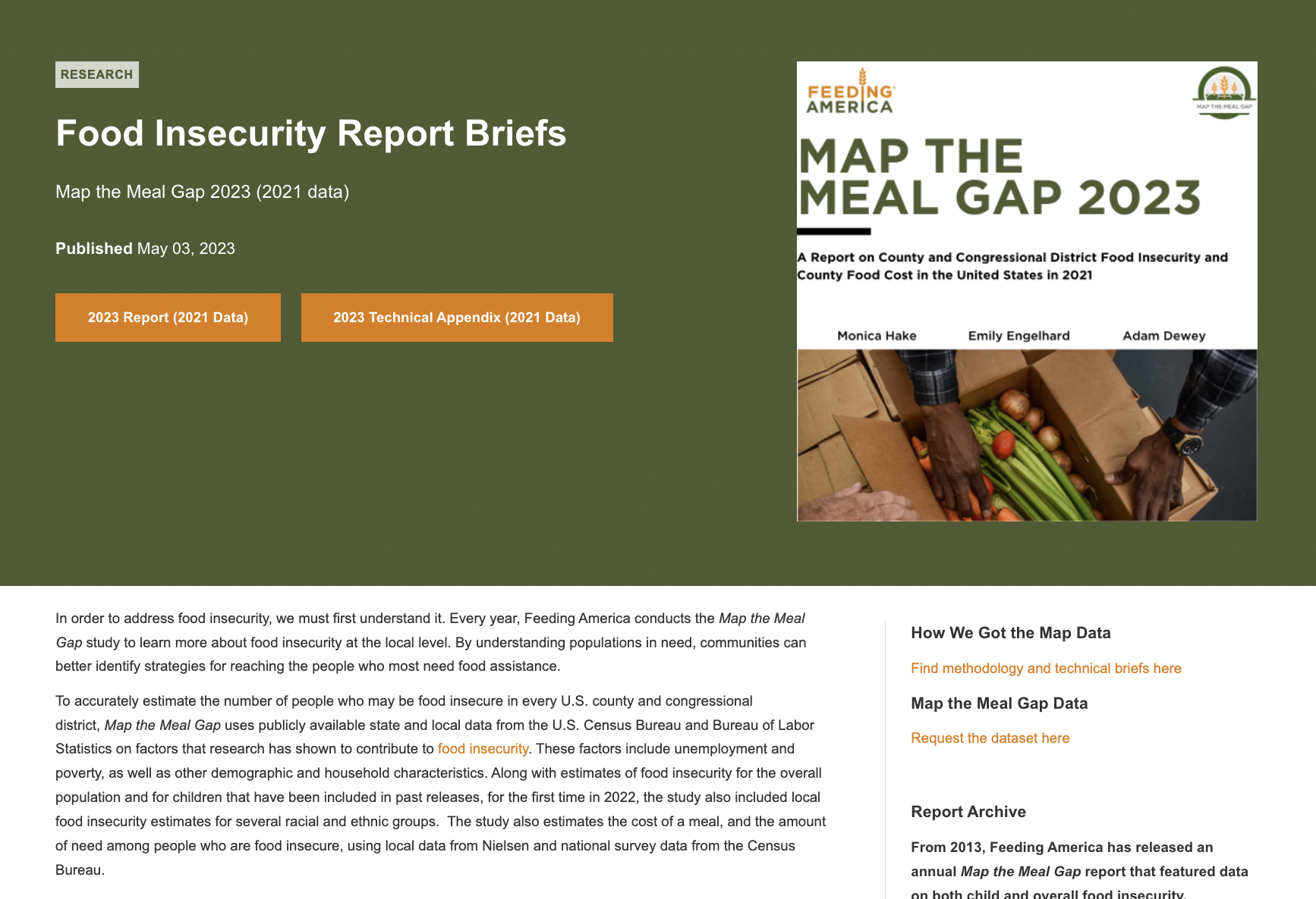 Report Study – Map the Meal Gap 2023