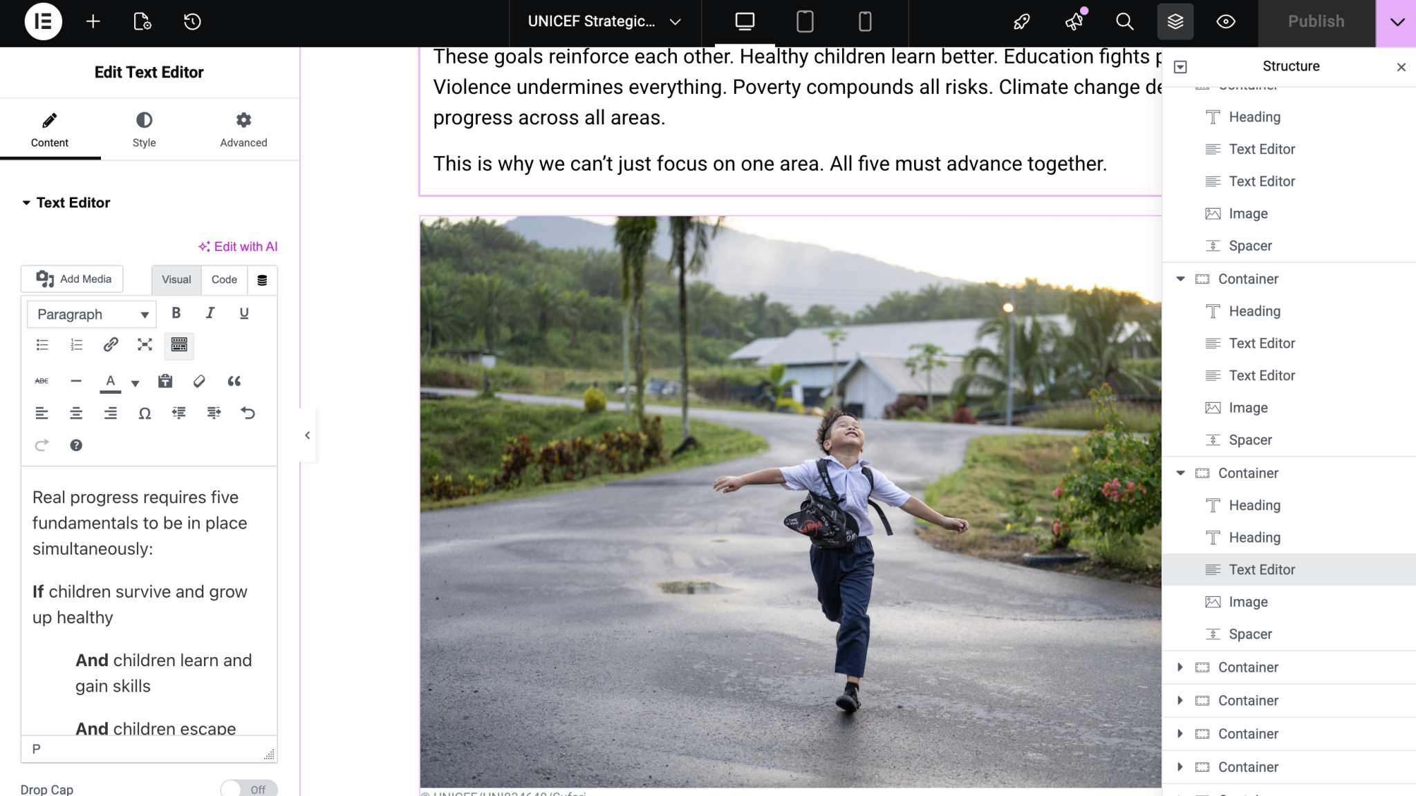 UNICEF Strategic Plan 2026–2029 – Before and After